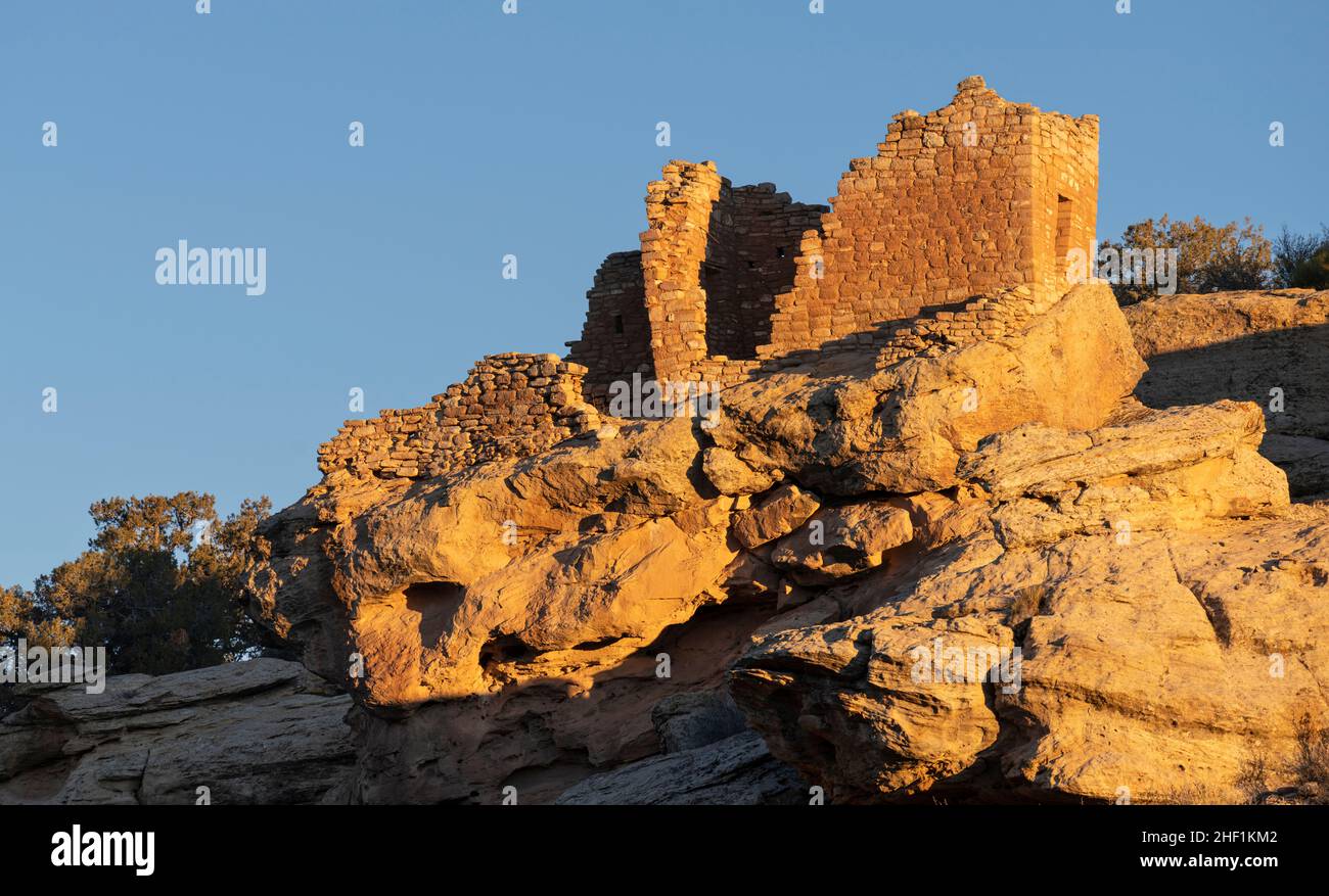 Ruins of the Square Tower Group at Hovenweep National Monument Stock ...