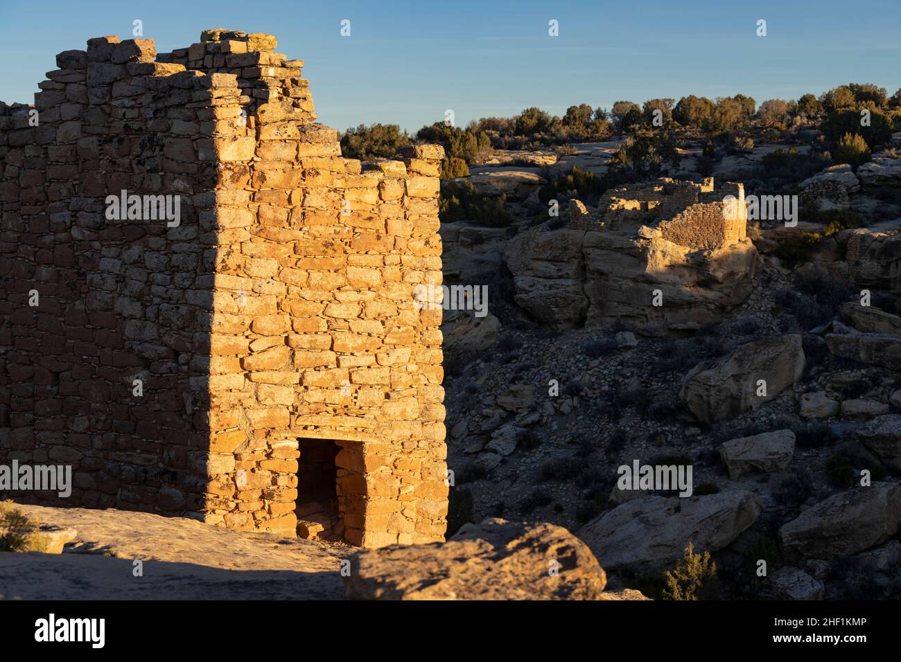 Ruins of the Square Tower Group at Hovenweep National Monument Stock ...