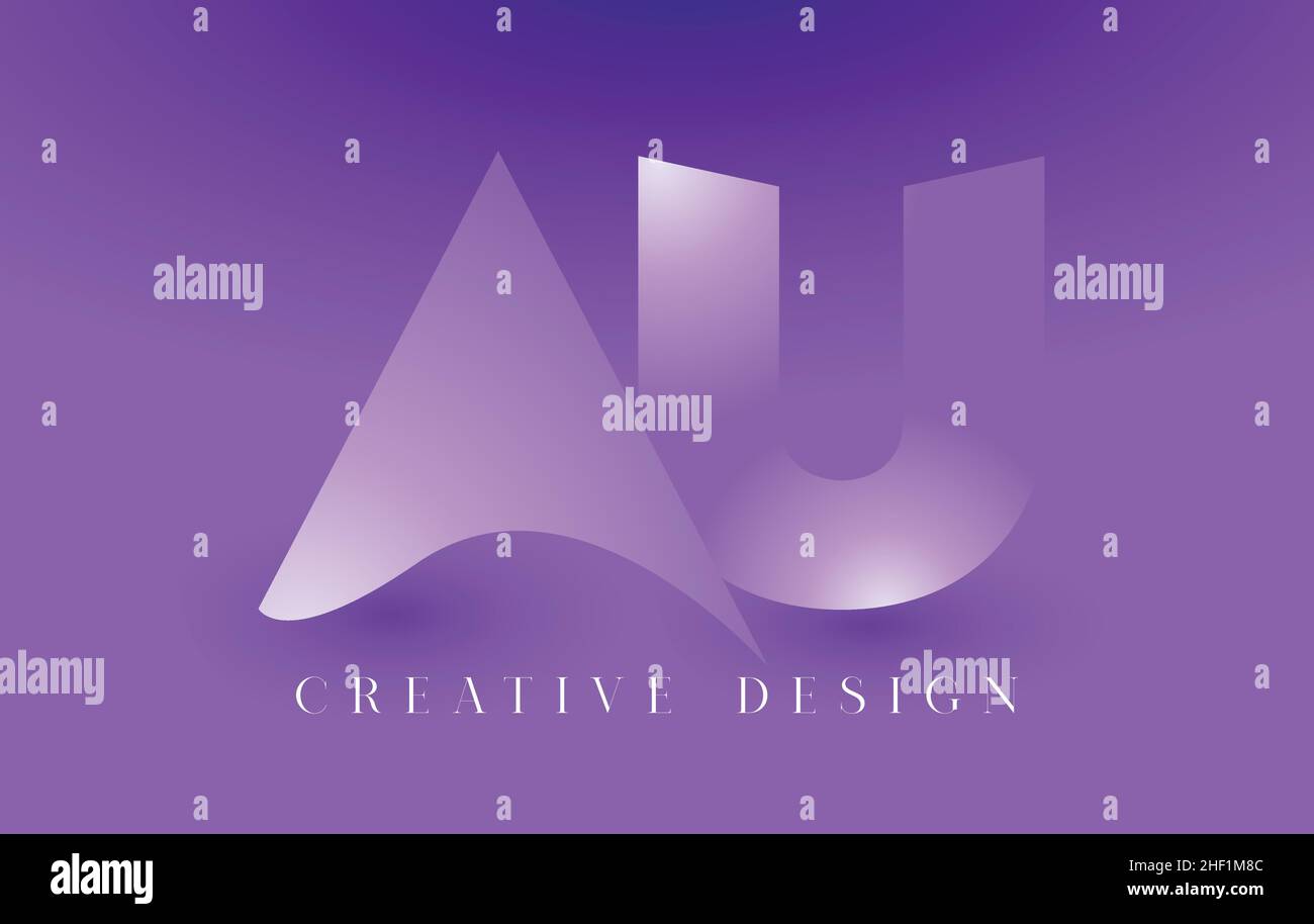 AU Logo Letter Design Concept with Abstract Minimalist Letters in a ...