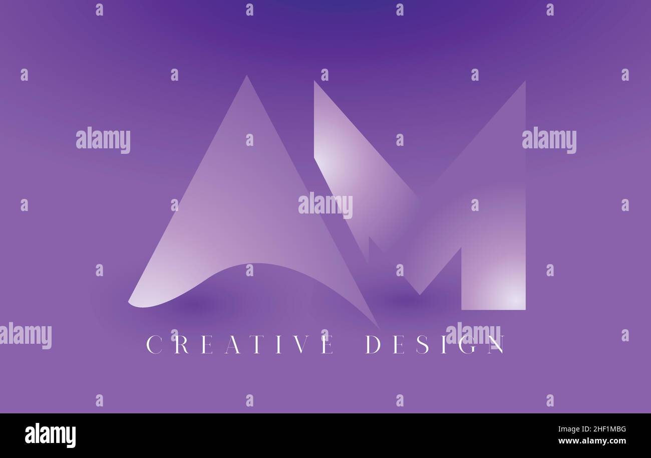 AM Logo Letter Design Concept with Abstract Minimalist Letters in a ...