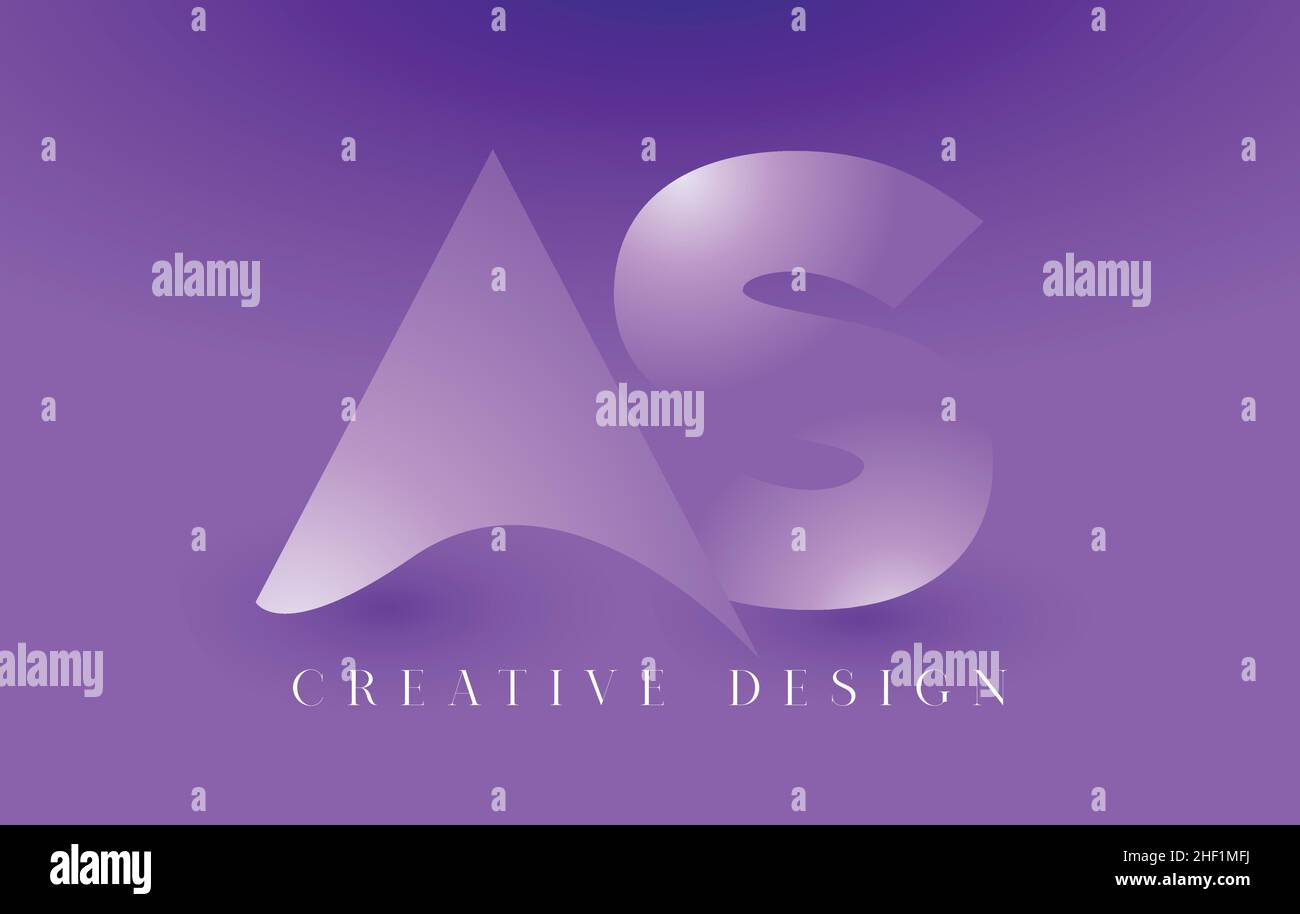 AS Logo Letter Design Concept with Abstract Minimalist Letters in a ...