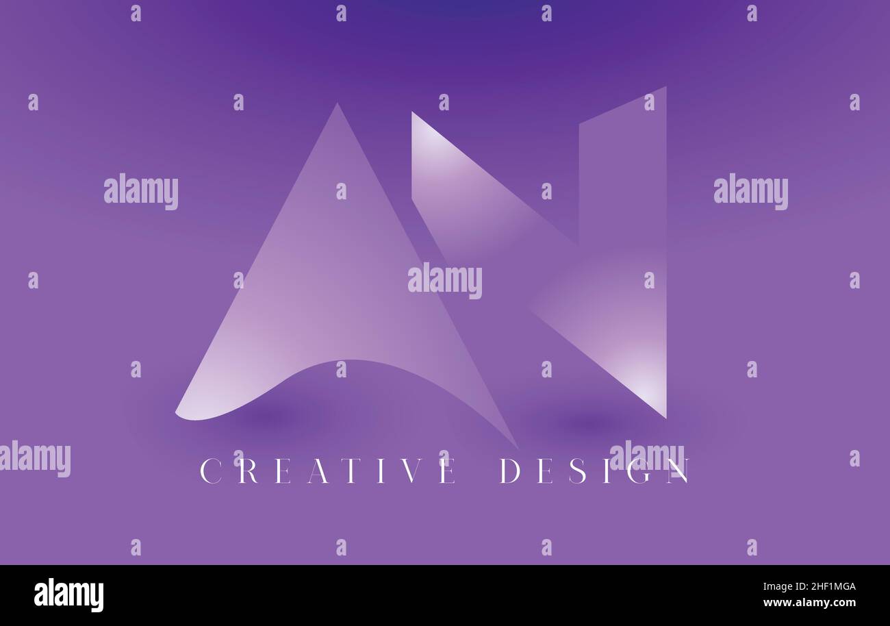 AN Logo Letter Design Concept with Abstract Minimalist Letters in a ...