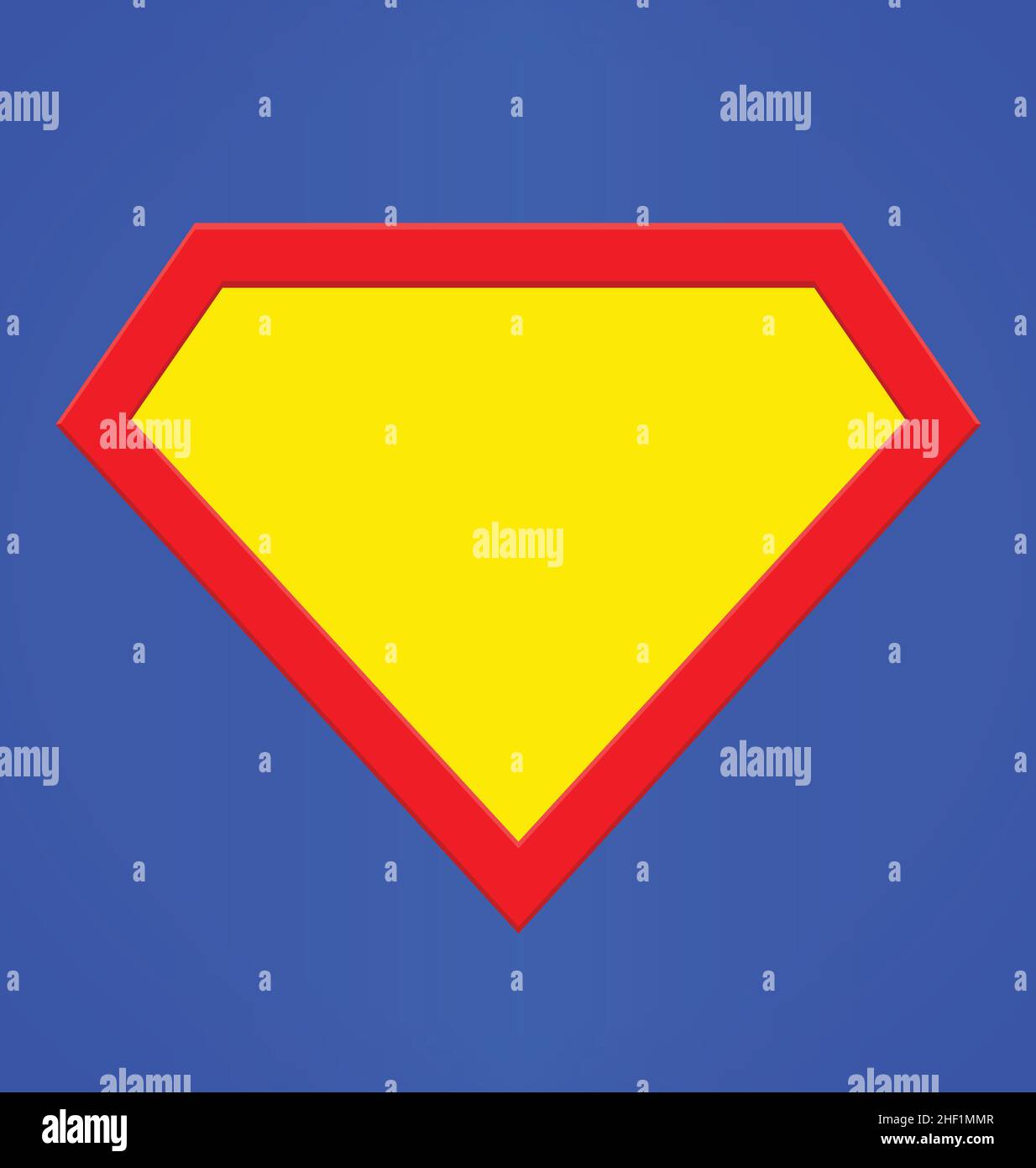 classic super hero emblem shield shape yellow and red vector isolated ...