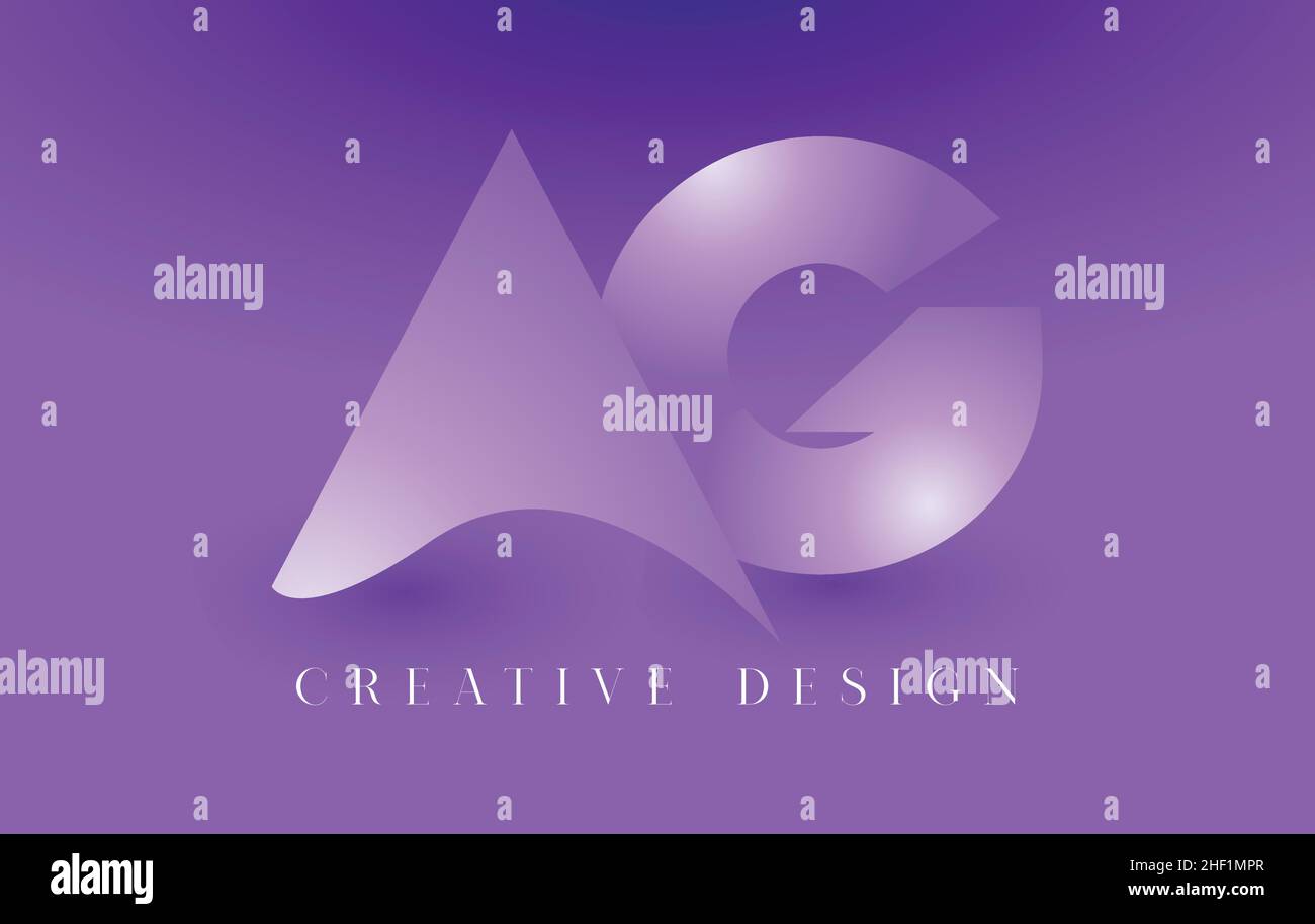 AG Logo Letter Design Concept with Abstract Minimalist Letters in a ...