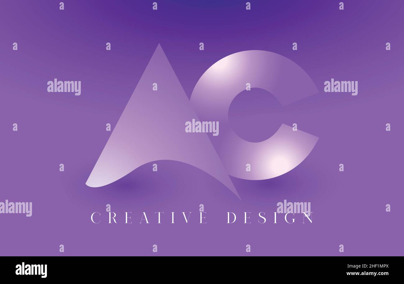 AC Logo Letter Design Concept with Abstract Minimalist Letters in a ...