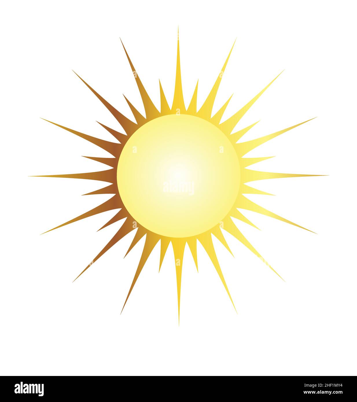 stylized golden gold sun star with rays art nouveau element simple ...