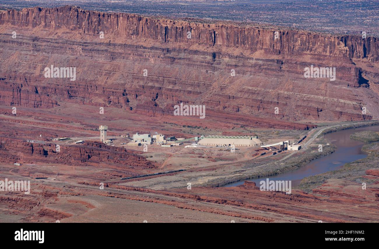 Intrepid Potash facility along the Colorado River near Moab, Utah Stock ...
