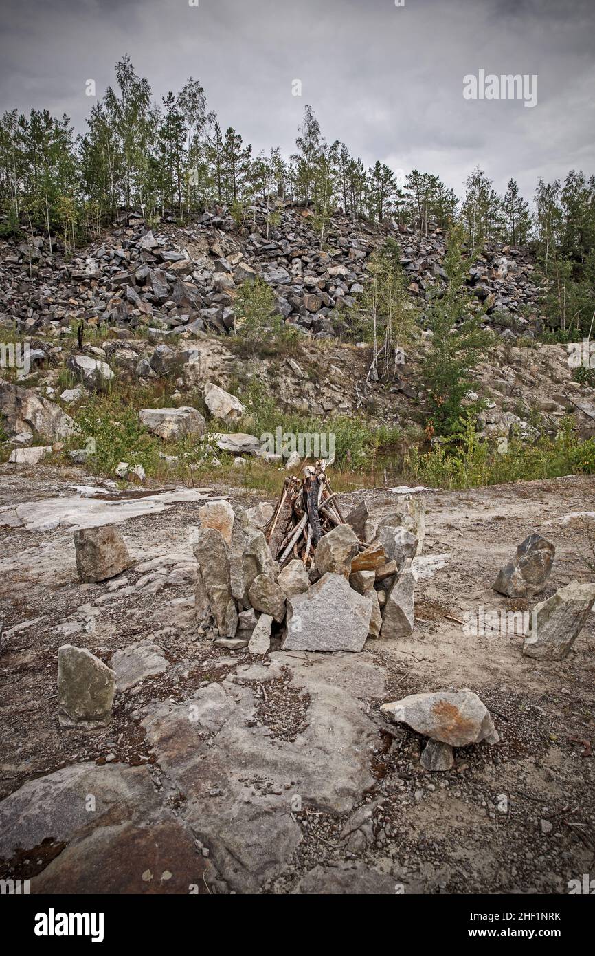 BONDED BONFIRE FROM STONES Stock Photo - Alamy