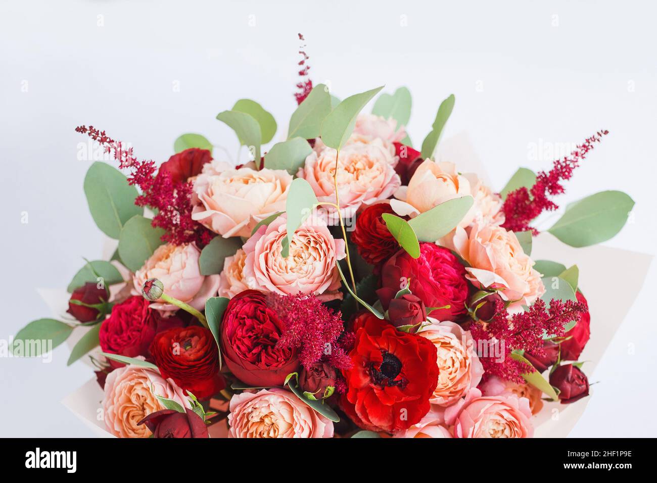 Modern stylish design flower bouquet. Holiday, celebration, florist ...