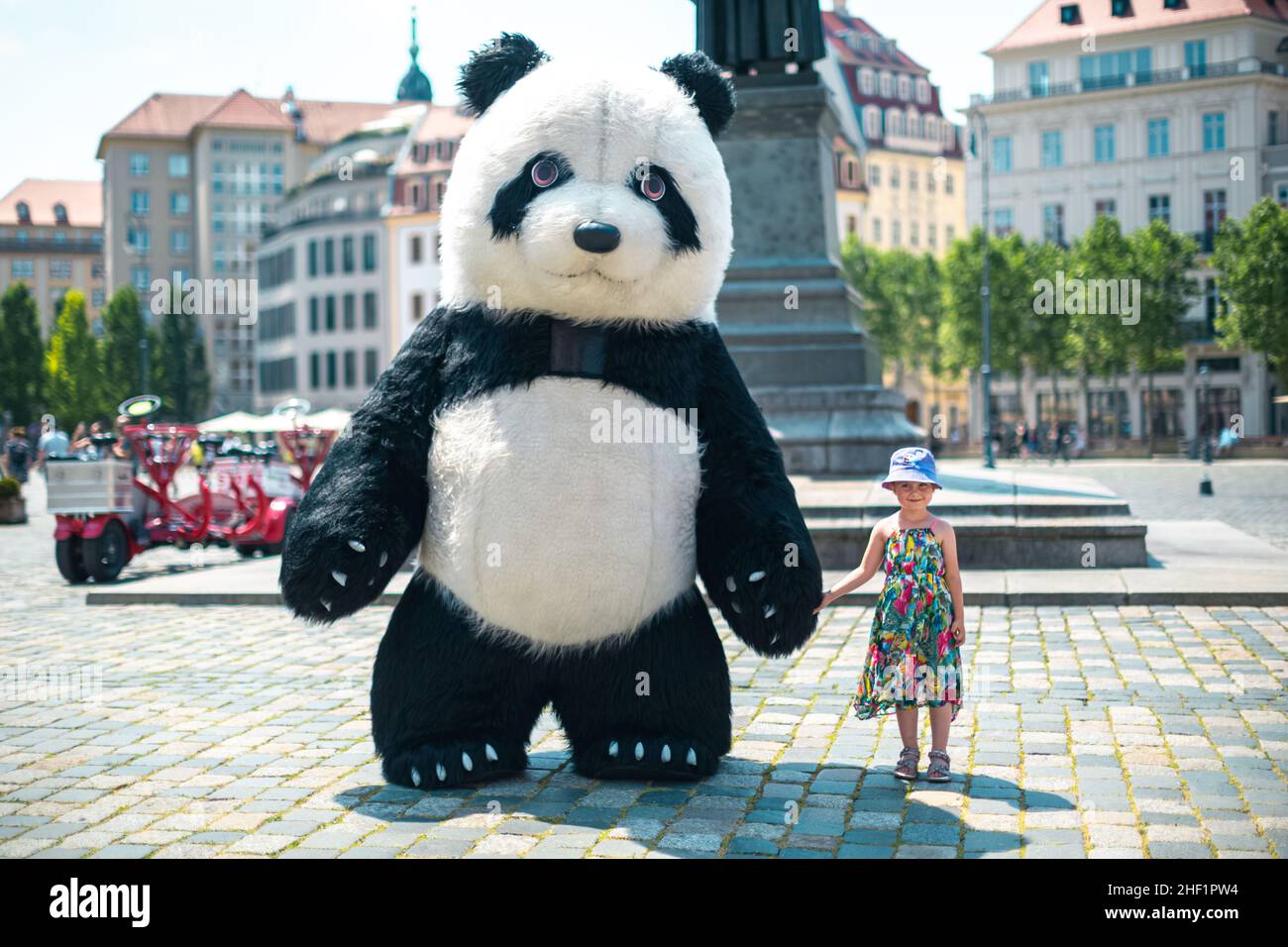 child with giant panda Stock Photo - Alamy