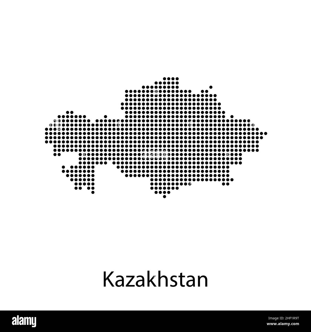 Vector map-kazakhstan country on white background Stock Vector Image ...
