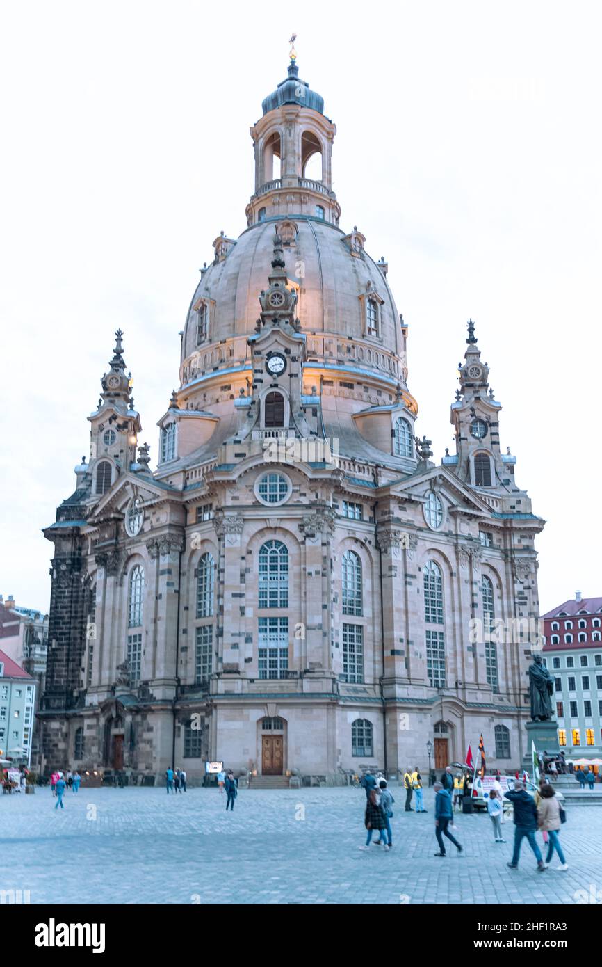 Frauenkirche Dresden Church of our lady in Baroque architecture Stock ...