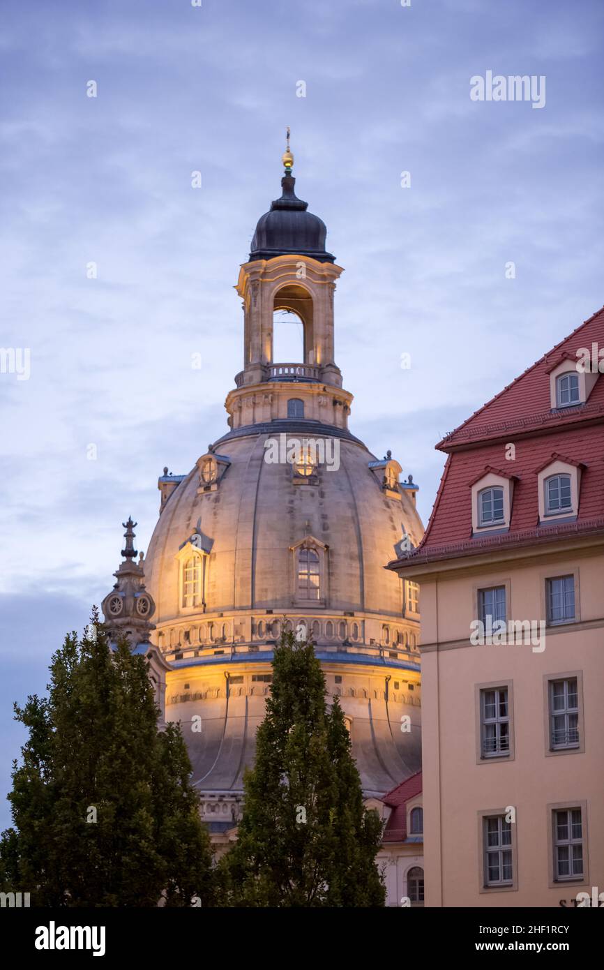 Frauenkirche Dresden Church of our lady in Baroque architecture Stock ...