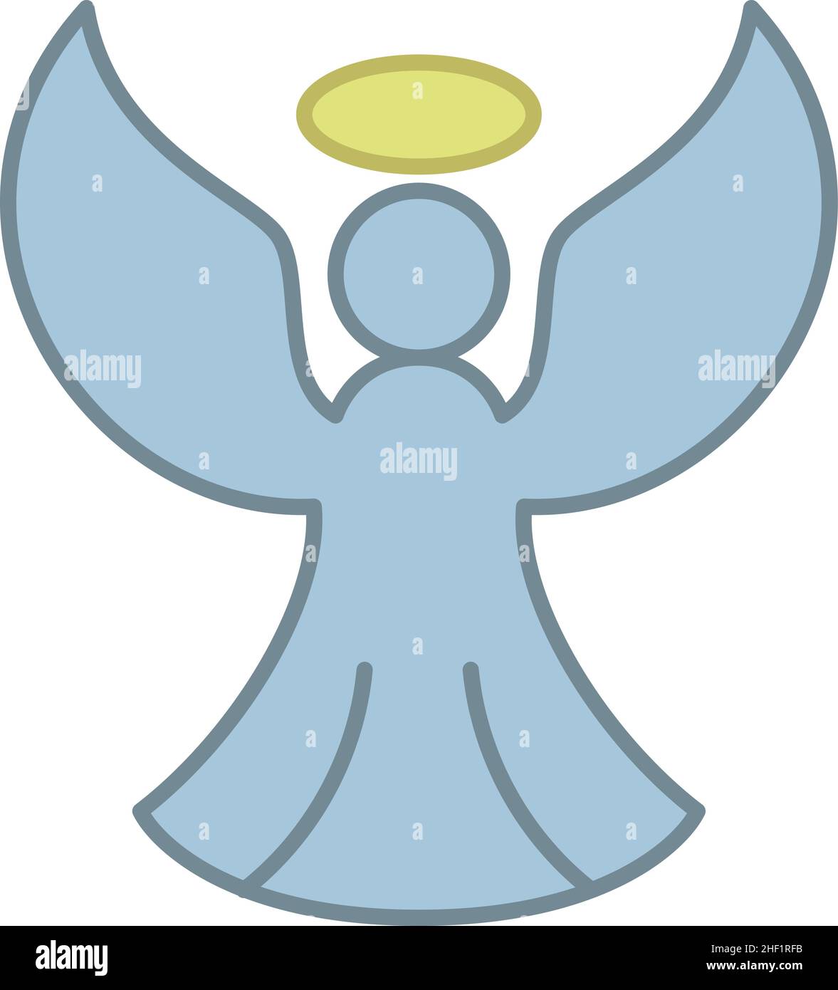 Angel With Holy Sign Filled Outline Icon Vector Stock Vector Image ...