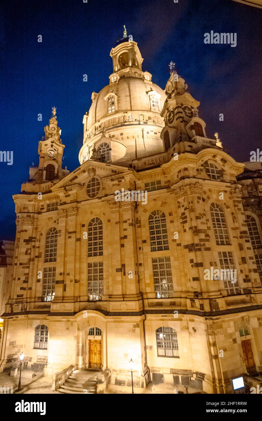 Frauenkirche Dresden Church of our lady in Baroque architecture Stock ...