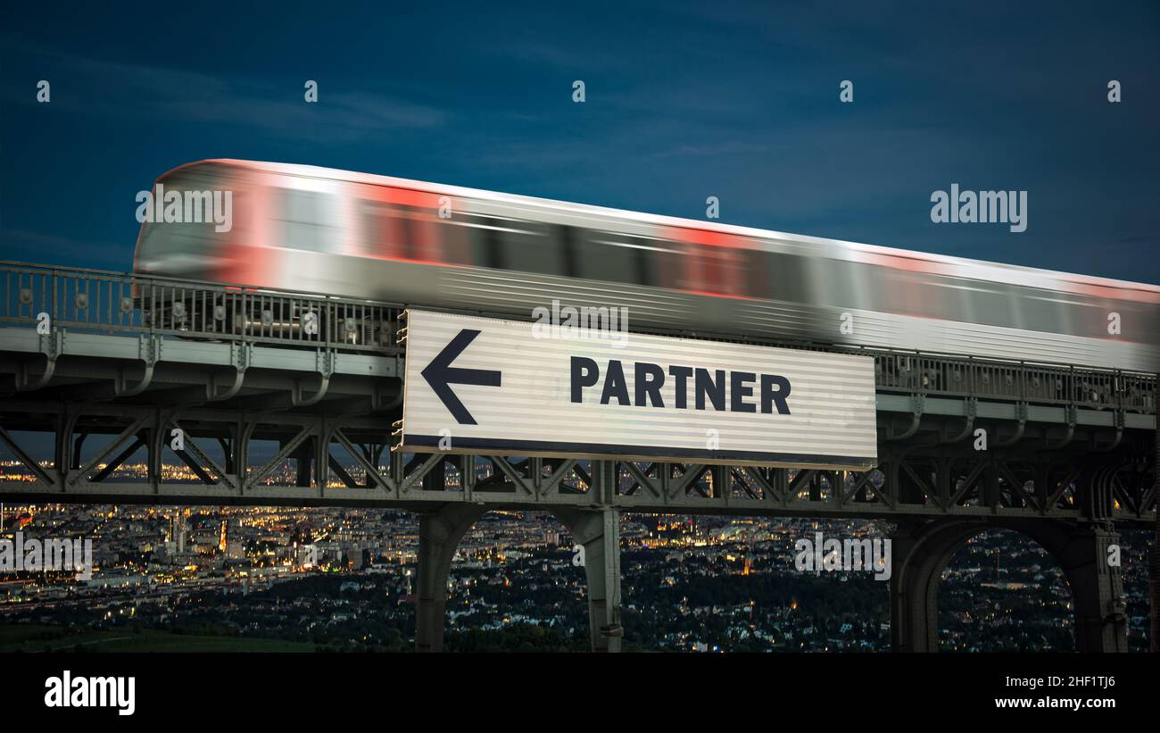 Street Sign the Direction Way to Partner Stock Photo - Alamy