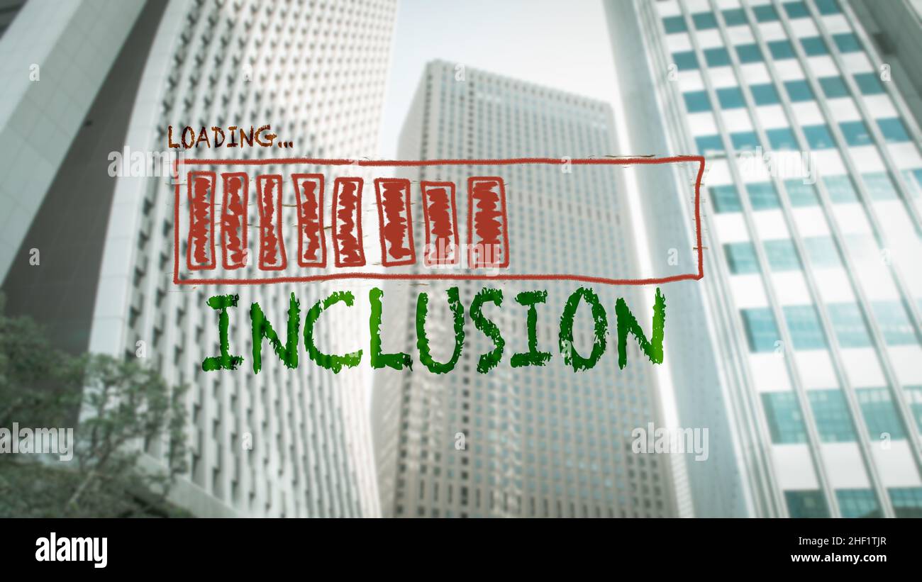 Street Sign the Direction Way to Inclusion Stock Photo - Alamy