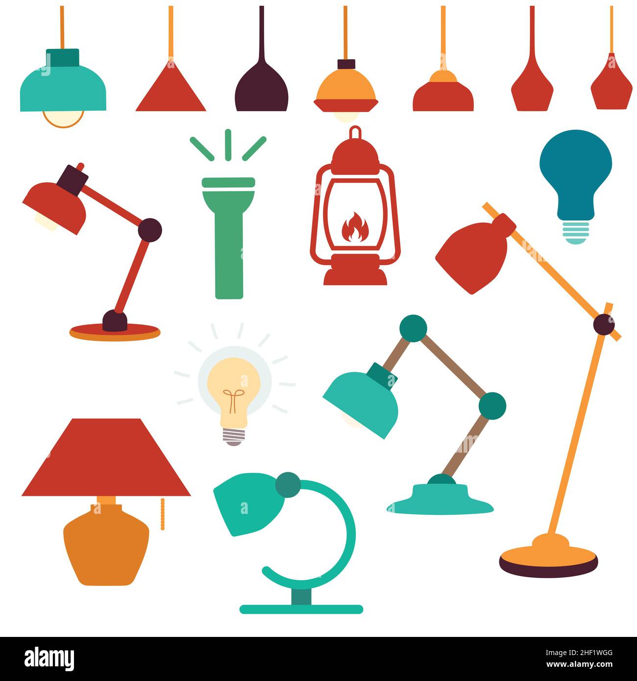 Home light bulb set Stock Vector Images - Alamy