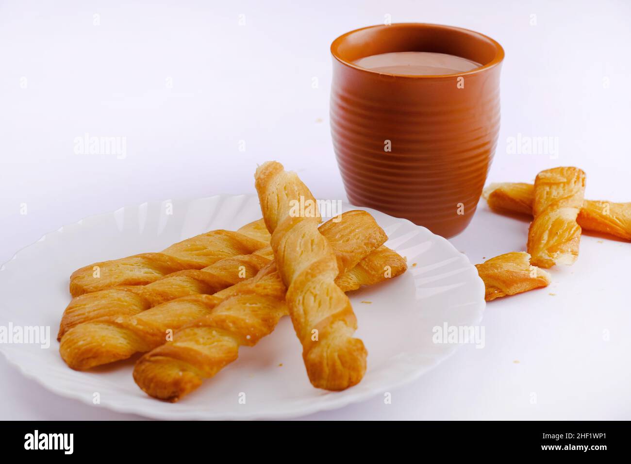 Indian khari or kharee or salty Puffy brown Snacks, served with indian ...
