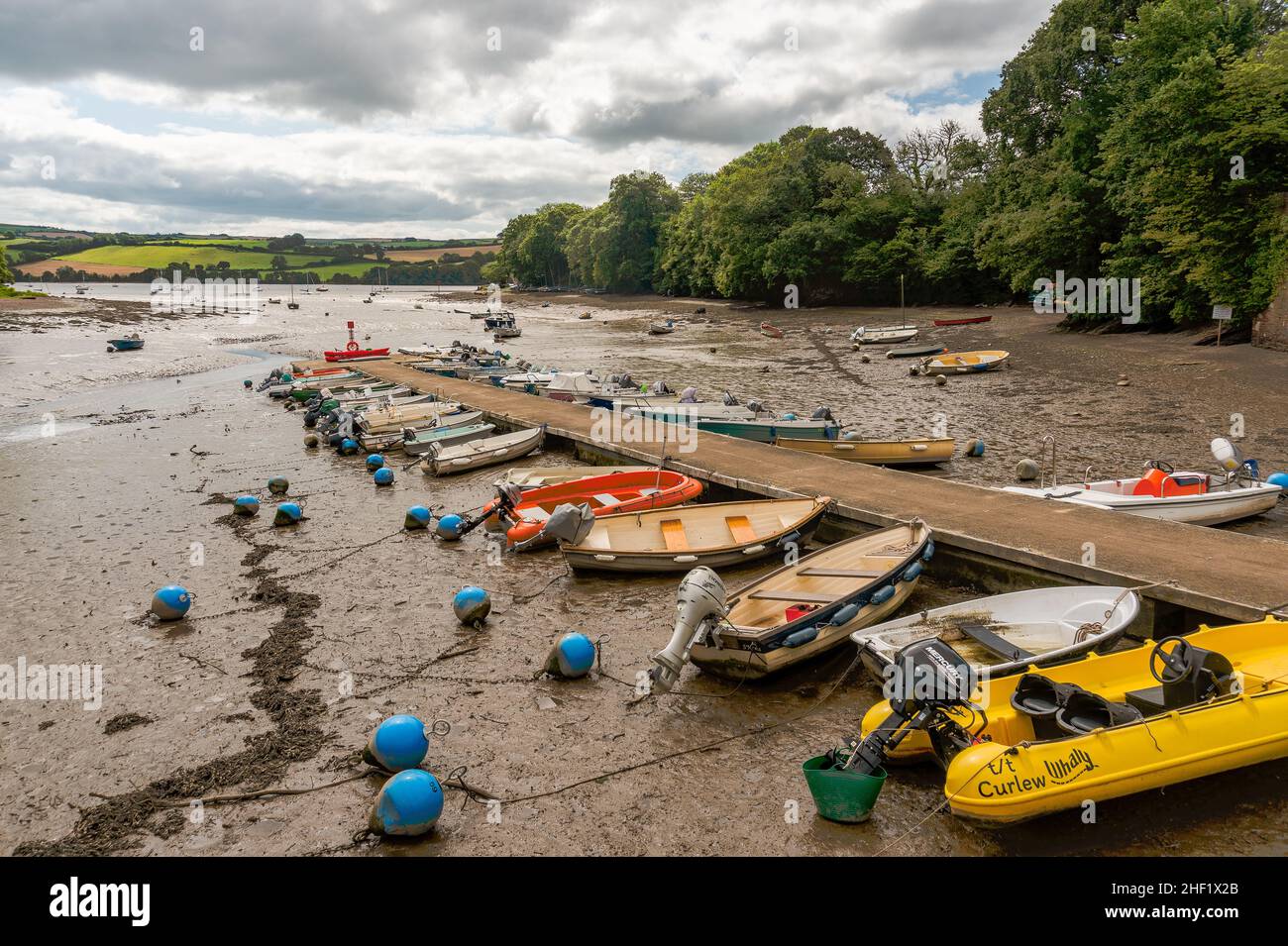 Stoke Gabriel Pontoon a low Tide Stock Photo - Alamy
