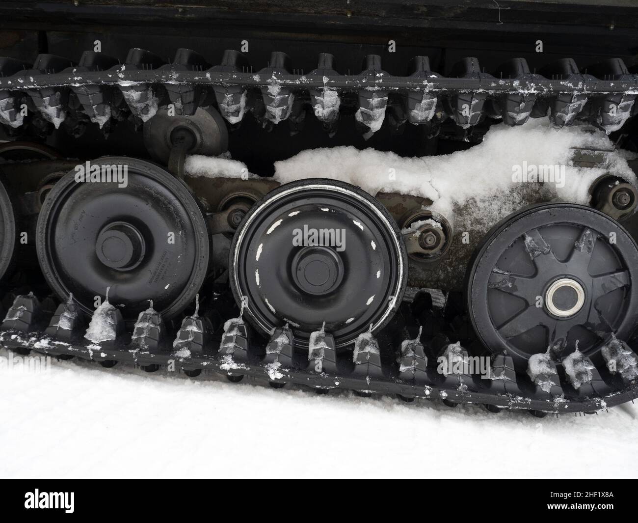 tracked snowmobile detail close up Stock Photo - Alamy