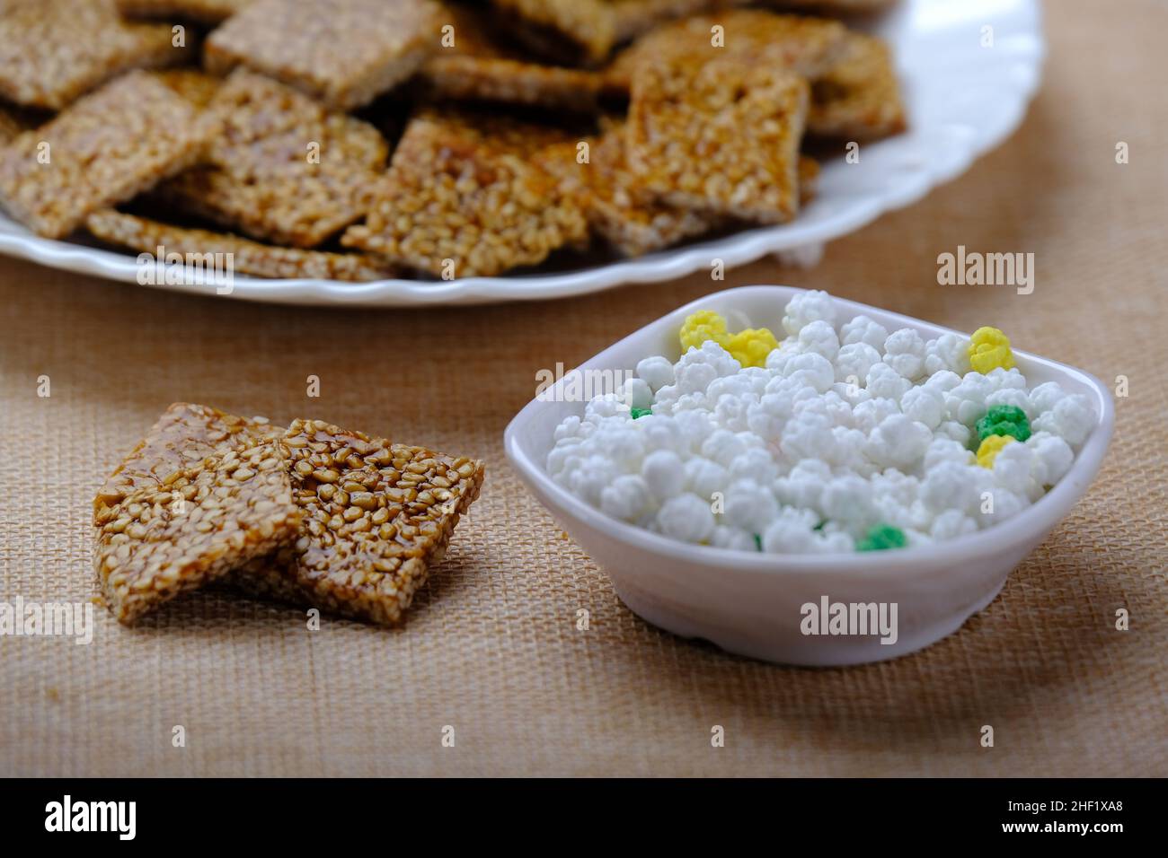 Makar sankranti special items Tilgul, Til ke laddu, Chikki all sweet ...