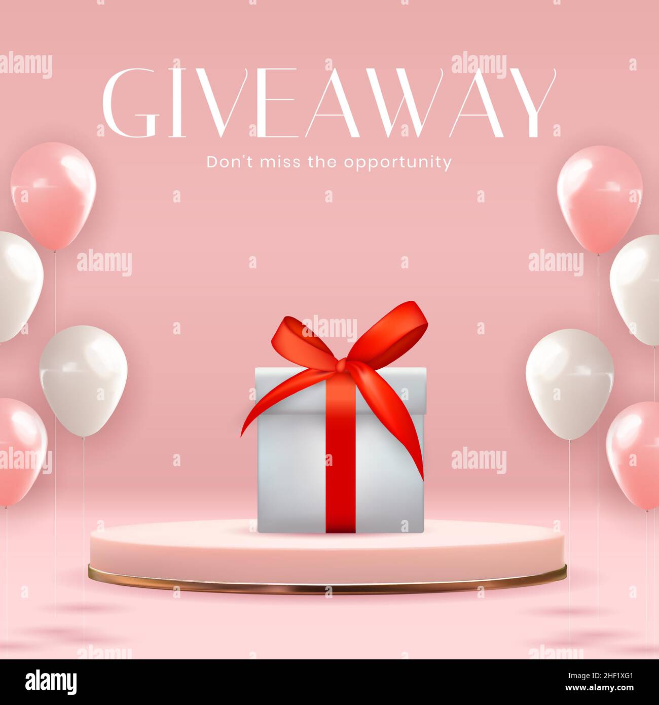 Pink Giveaway Time on pink background. Vector Illustration Stock Vector ...