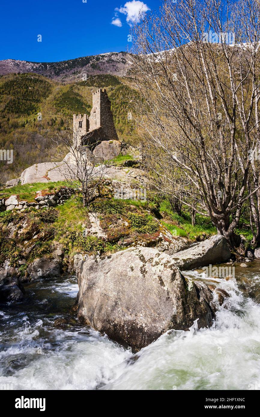 Castle in the Pyrenees mountains, France Stock Photo - Alamy