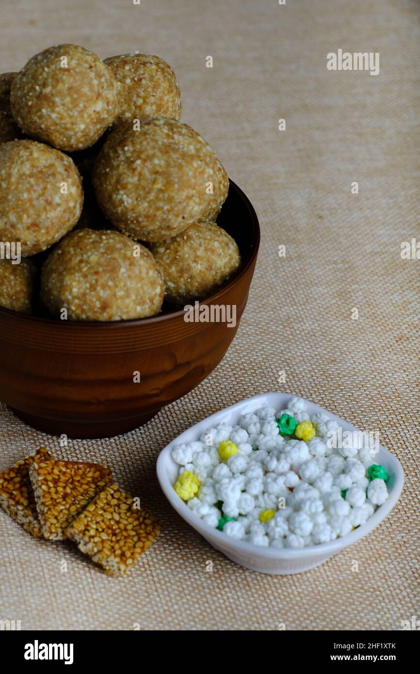 Makar sankranti special items Tilgul, Til ke laddu, Chikki all sweet ...