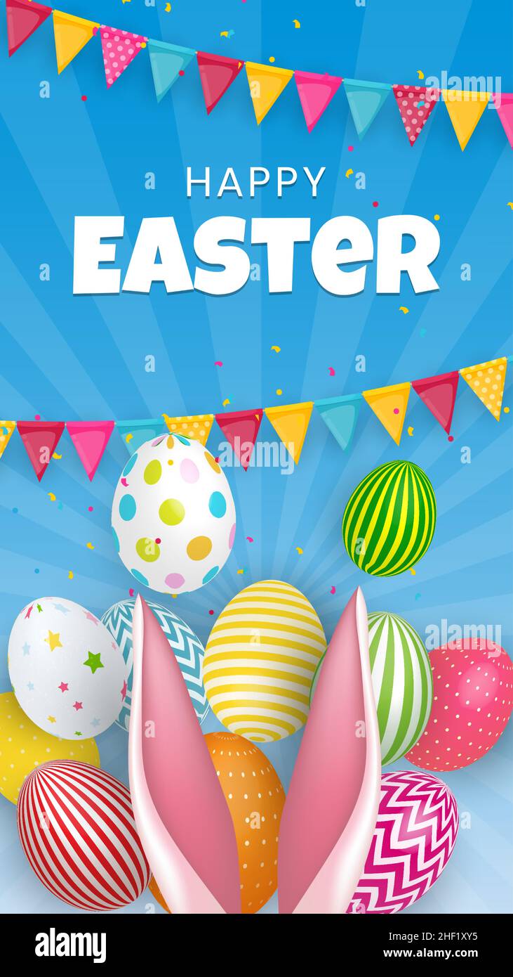 Abstract Easter Template on blue Background Vector Illustration Stock ...