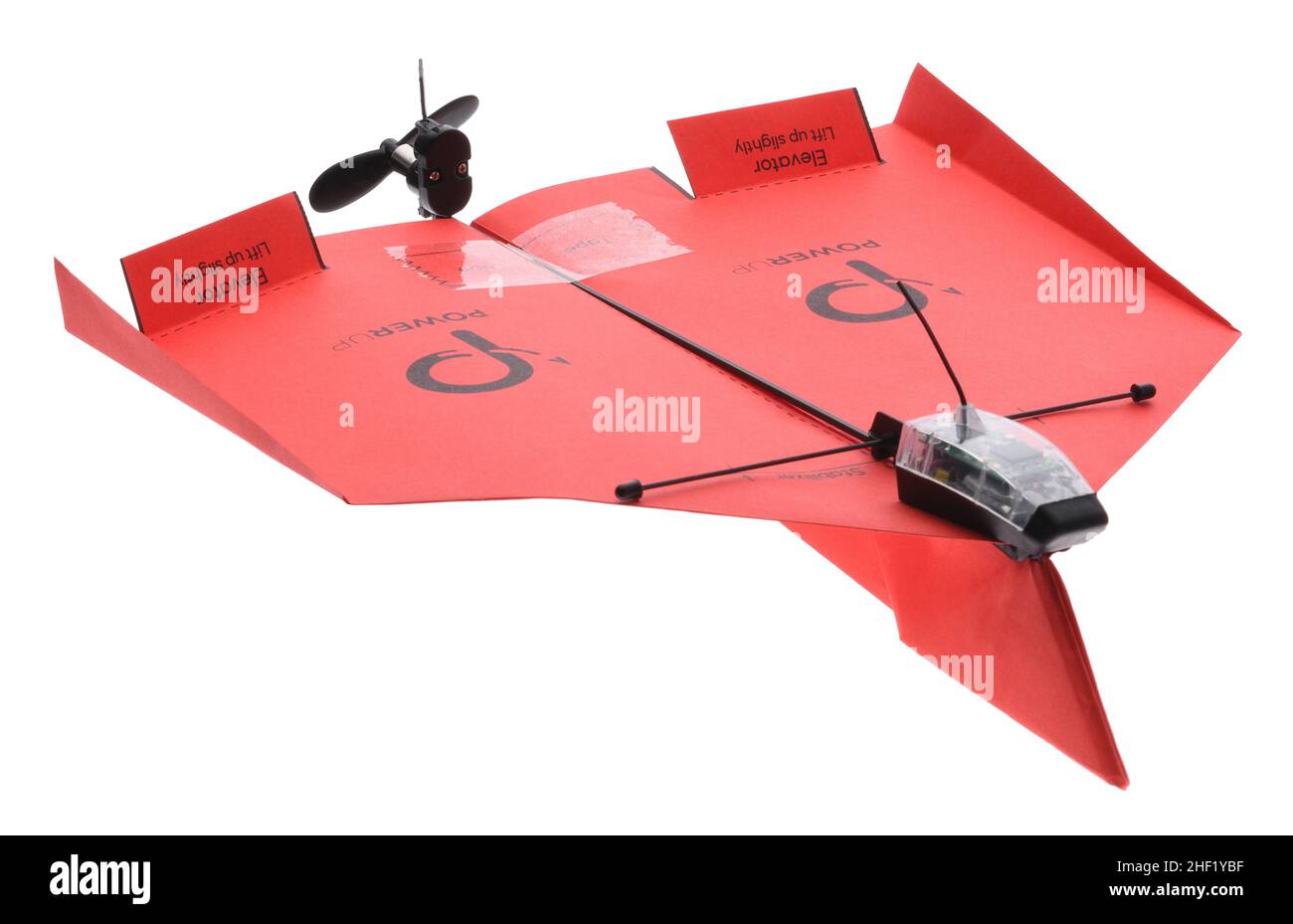 PowerUp paper plane with electric propellor Stock Photo - Alamy