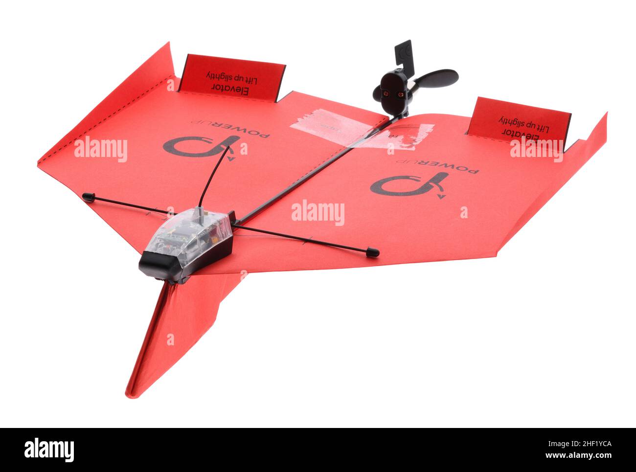 PowerUp paper plane with electric propellor Stock Photo - Alamy