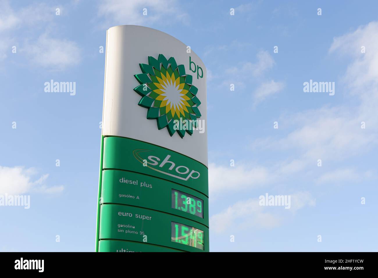 VALENCIA, SPAIN - JANUARY 13, 2022: BP British Petroleum is a British ...