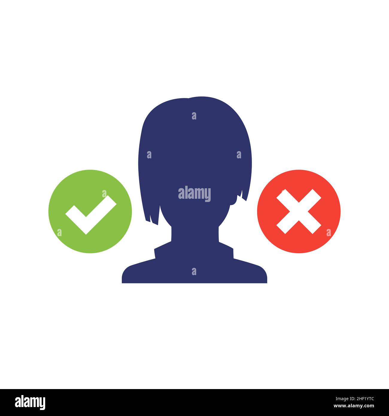 Pros and cons icon with a girl Stock Vector Image & Art - Alamy