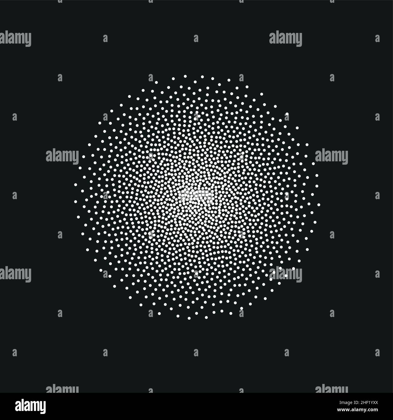 Circle, Abstract Radial Gradient, Fine Black Dots, Circle With Dots ...