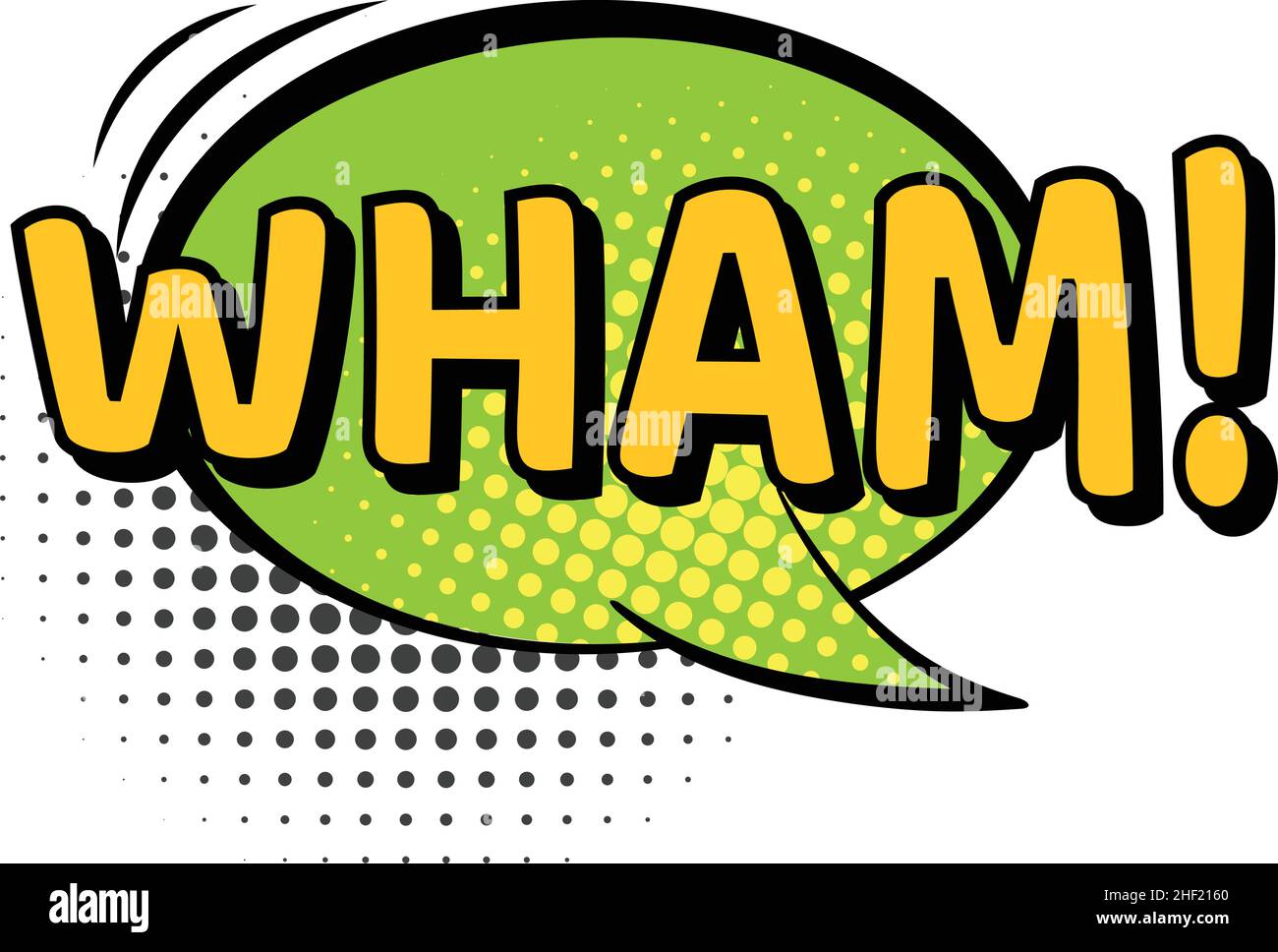 Wham sound in colored speech bubble for comic book. Vector wham bubble ...