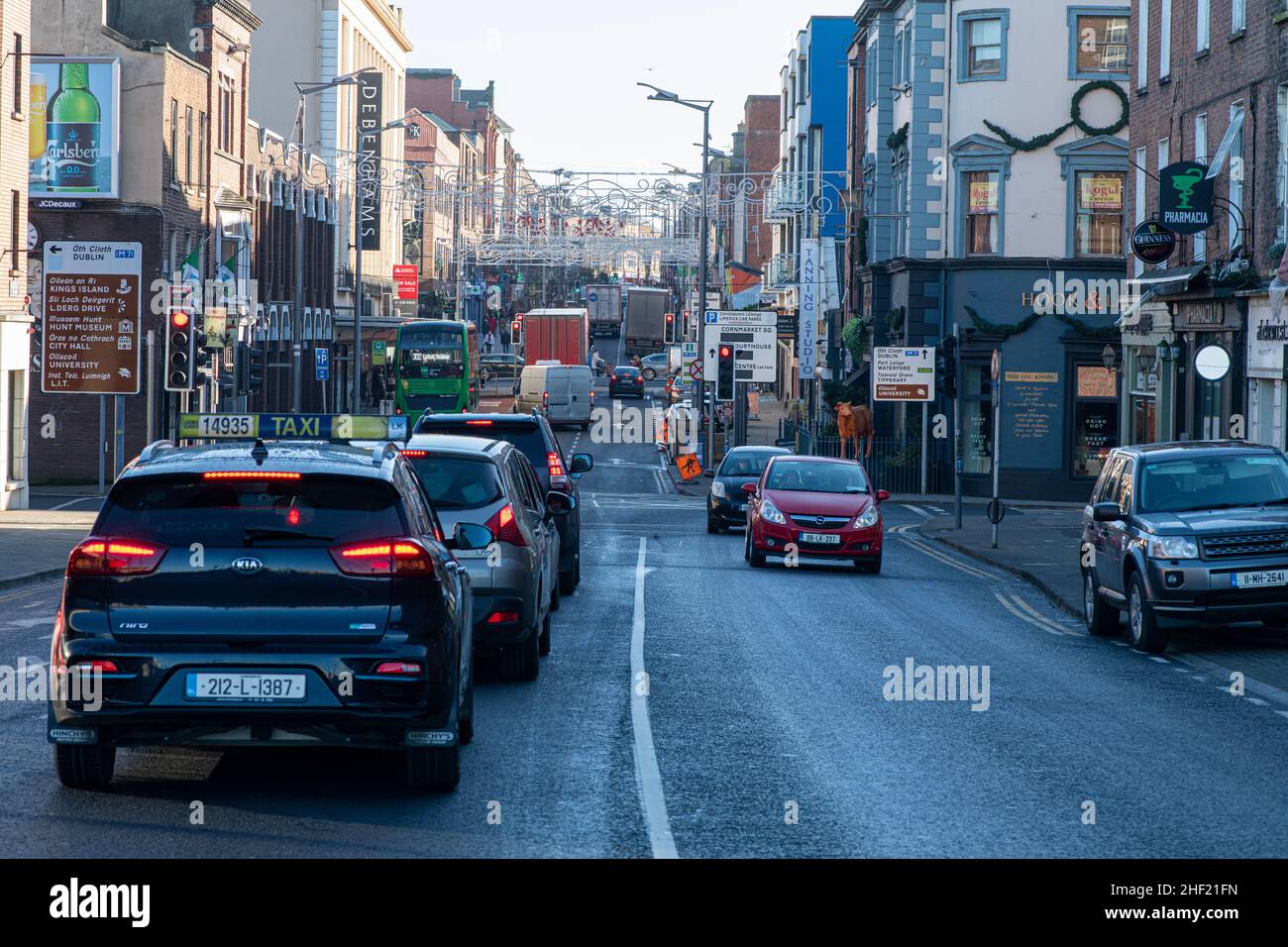 Limerick, Ireland-January, 12,2022.View on the Sarsfield street Stock ...