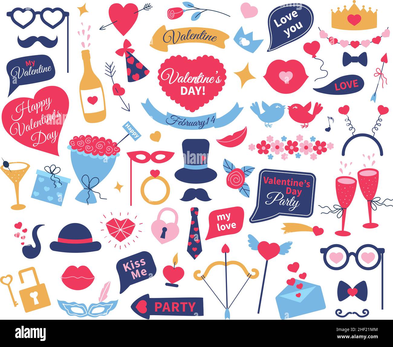 Valentines day photo booth props, valentine celebration decor. Funny ...