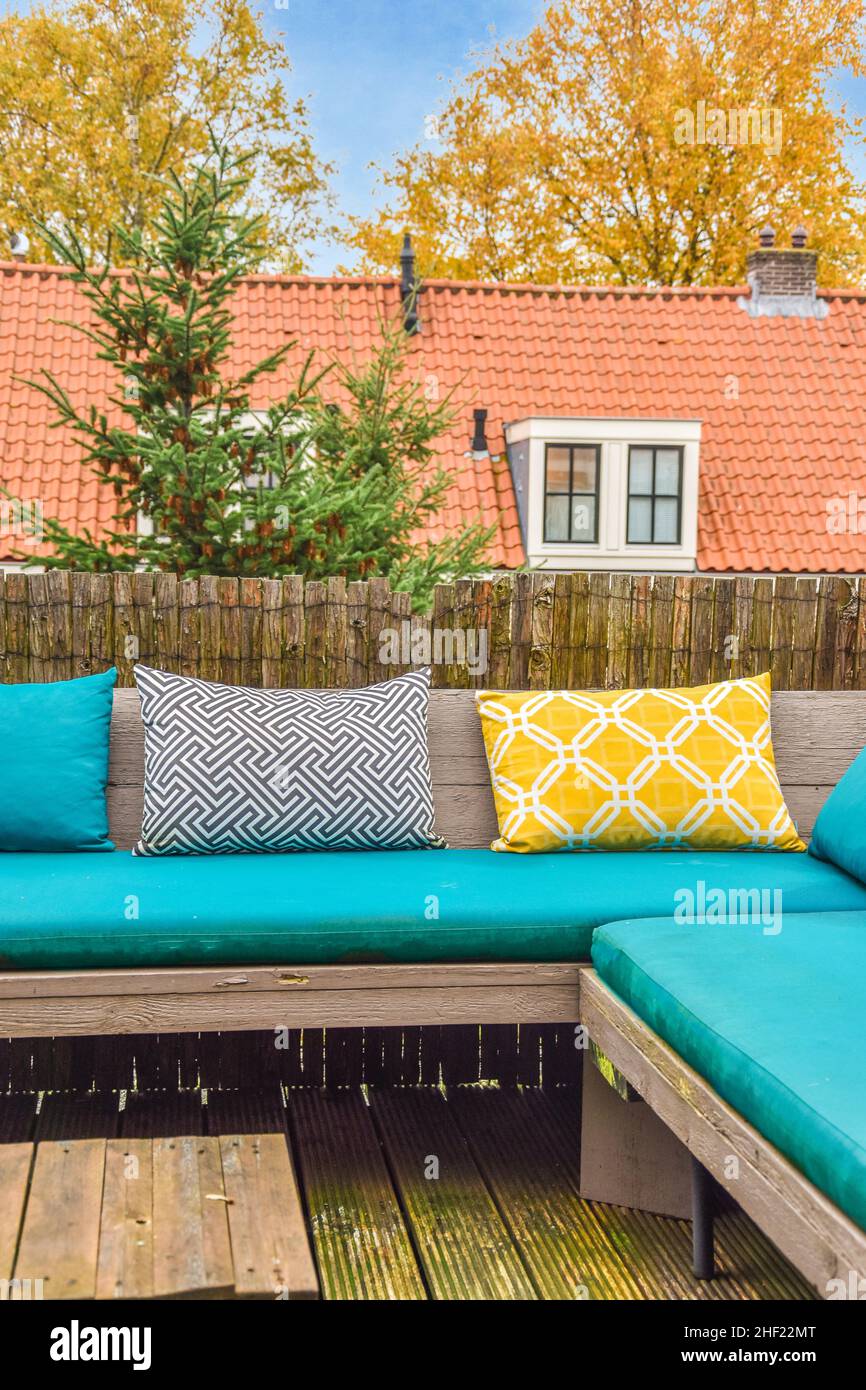 View of the beautiful veranda of the house Stock Photo - Alamy