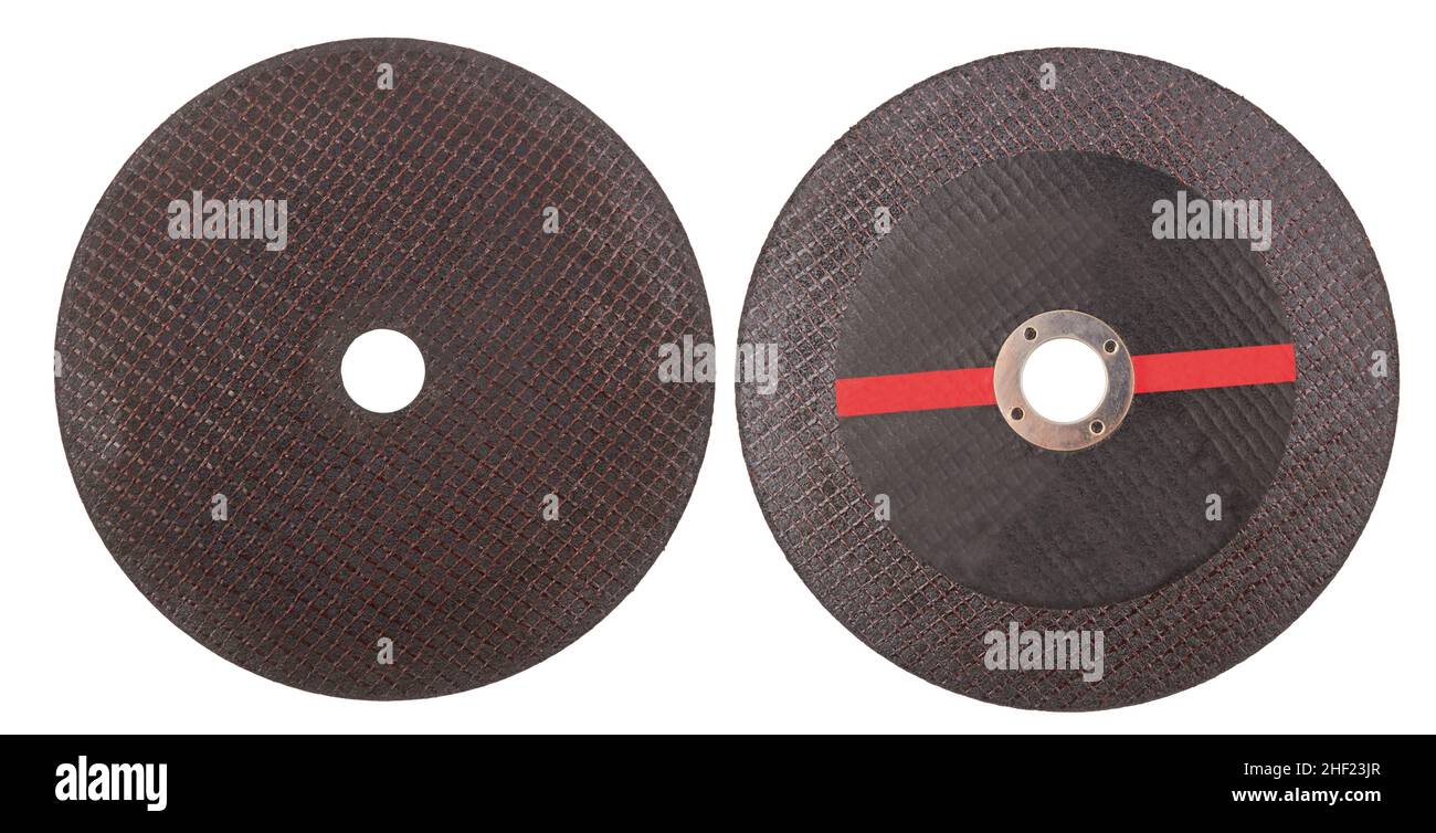 Cutting discs for angle grinder isolated on white background Stock ...