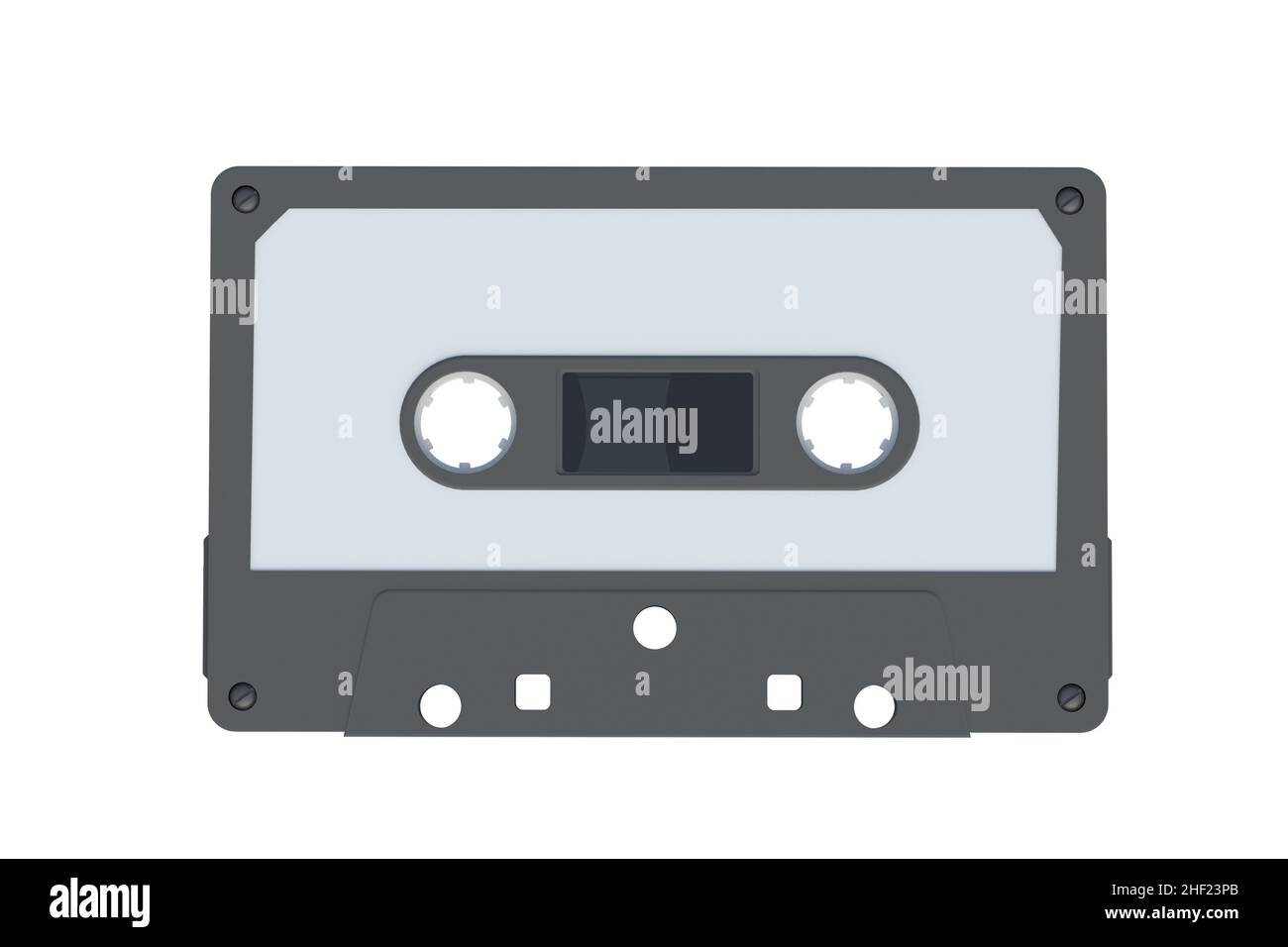 Vintage audio cassette tape of gray color isolated on white background ...