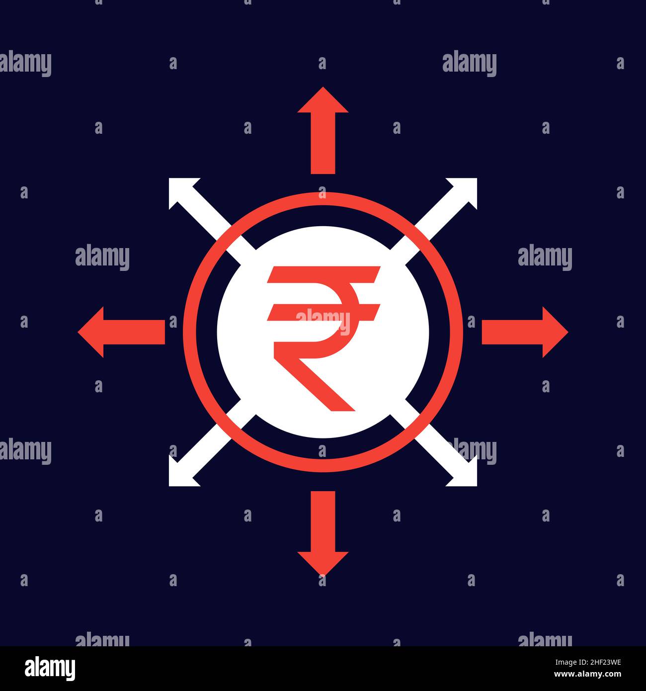 money distribution icon with a rupee, vector Stock Vector Image & Art ...