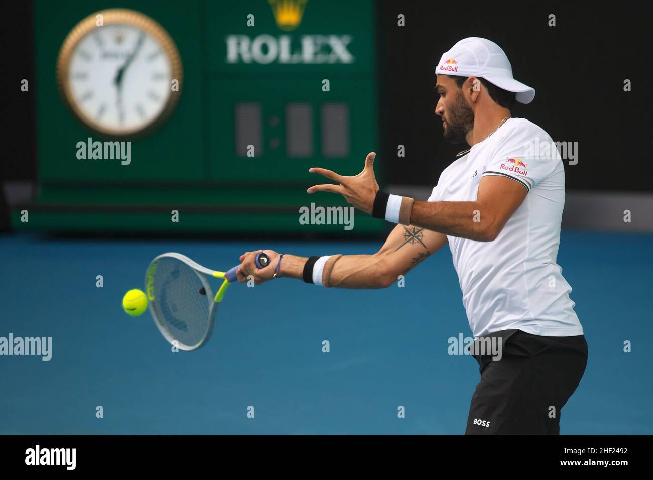 Tennis tournament Australian Open-2022. Italian tennis player Matteo ...
