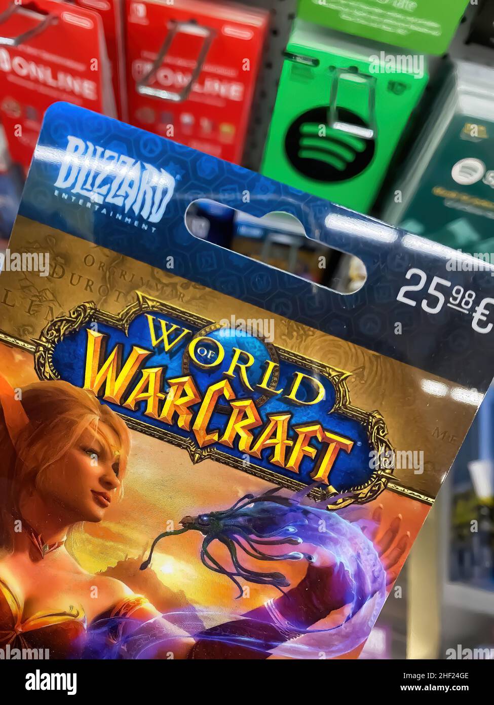 Viersen, Germany - January 9. 2022: Closeup of world of warcraft ...