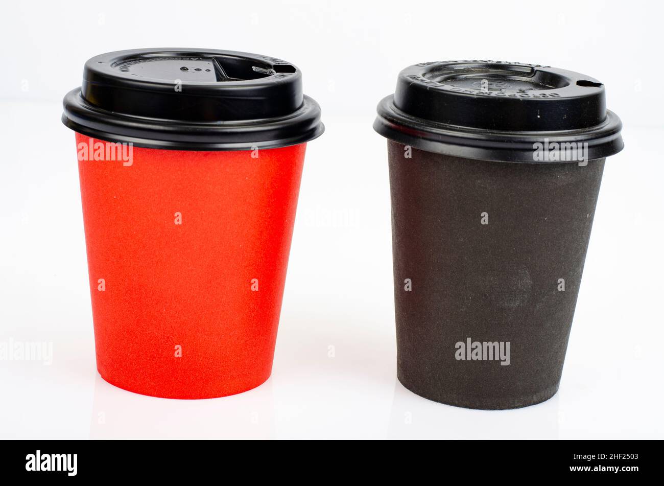 Red eco cardboard glass for drinks. Studio Photo Stock Photo - Alamy