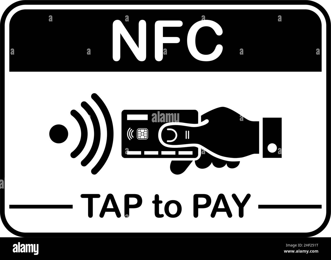 Contactless wireless pay poster. NFC technology contactless credit card ...