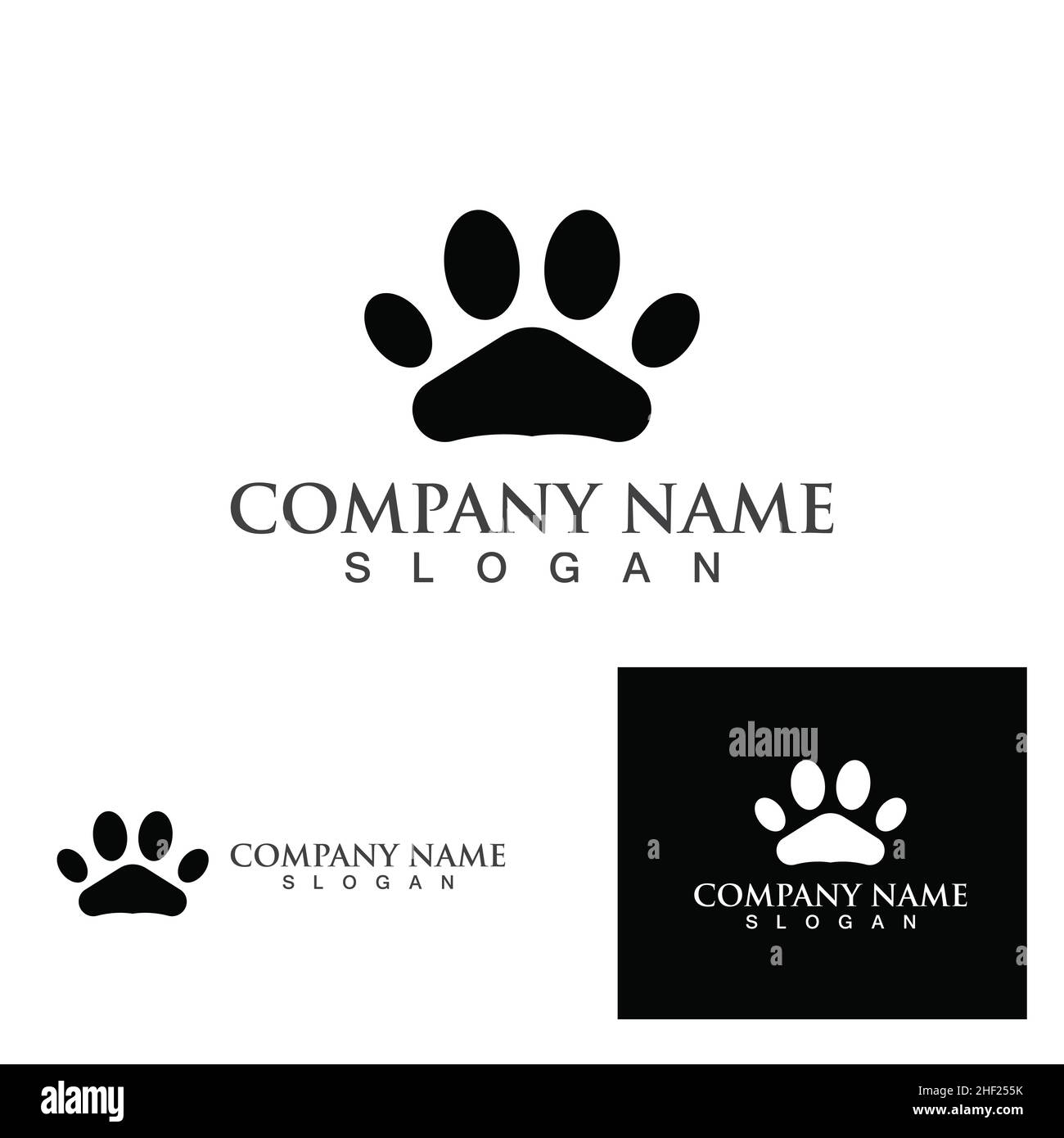Dog foot print symbol and logo vector Stock Vector Image & Art - Alamy