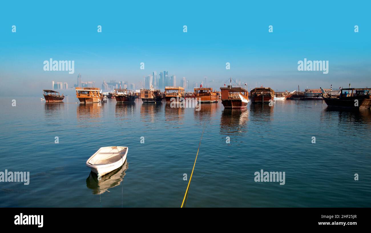 Doha corniche Sky line / QATAR Stock Photo - Alamy