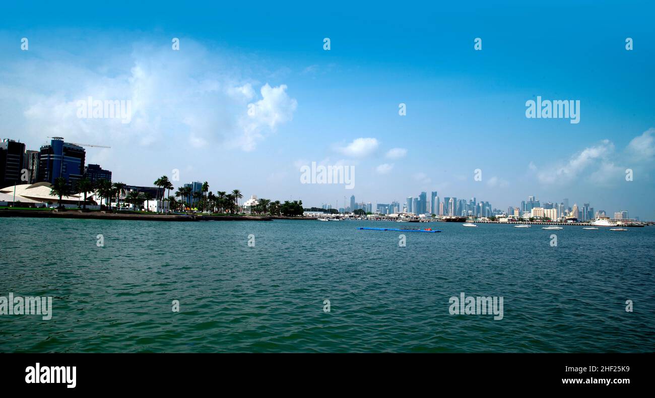 Doha corniche Sky line / QATAR Stock Photo - Alamy