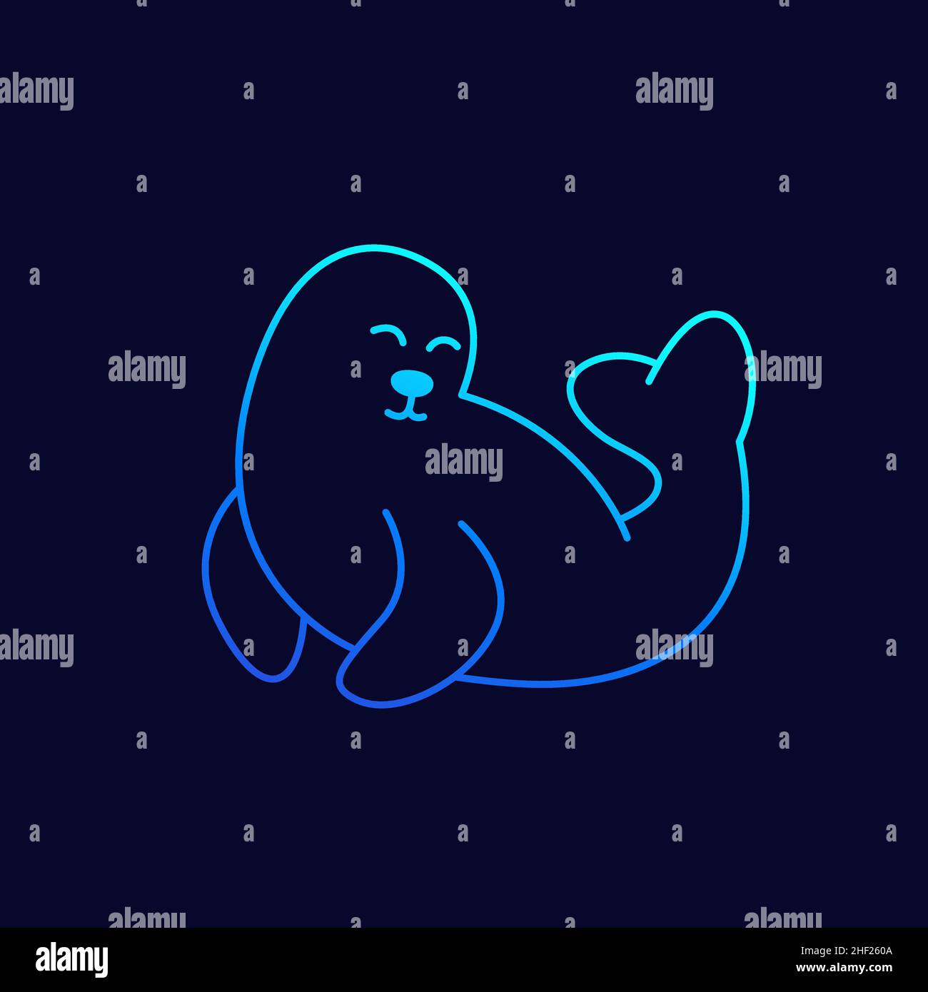 Seal, arctic animal line icon Stock Vector Image & Art - Alamy